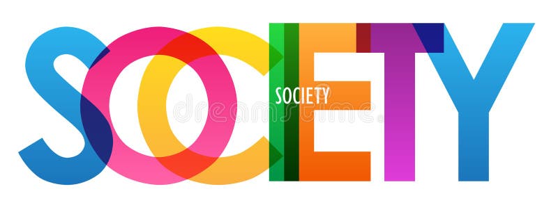 SOCIETY Rainbow Typography Banner Stock Vector - Illustration of ...