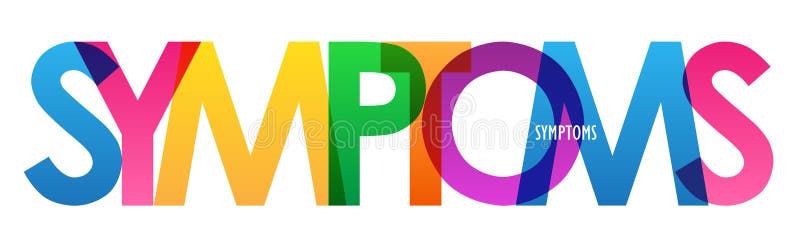 SYMPTOMS Colorful Typography Banner Stock Vector - Illustration of pain ...