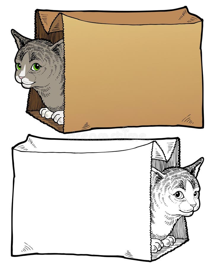 Letting the Cat Out of the Bag Announcement Stock Vector - Illustration ...