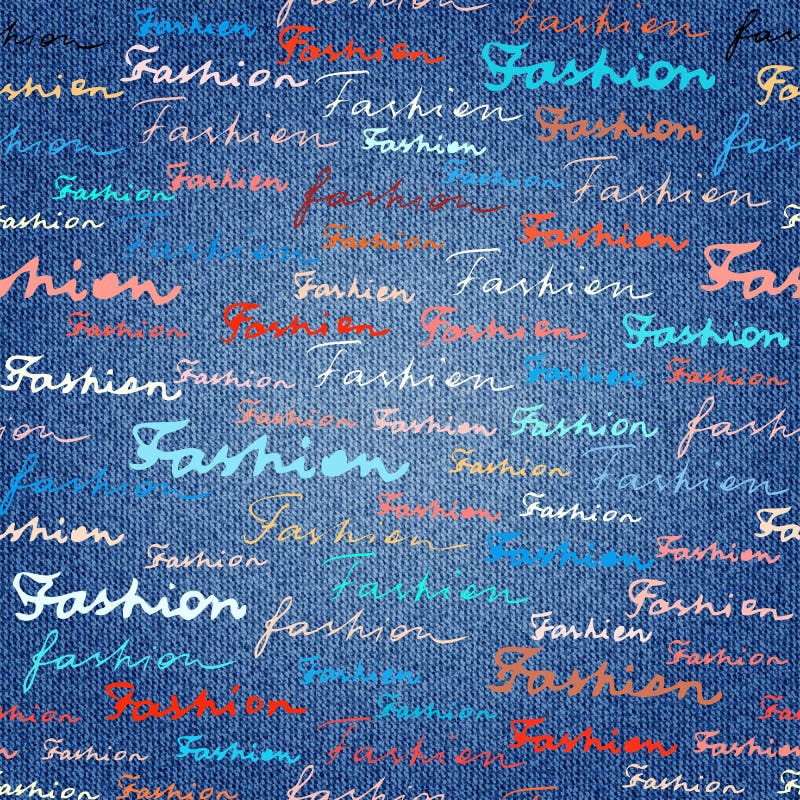 Lettrage De Mode Sur Une Texture De Tissu De Denim De Jeans ...