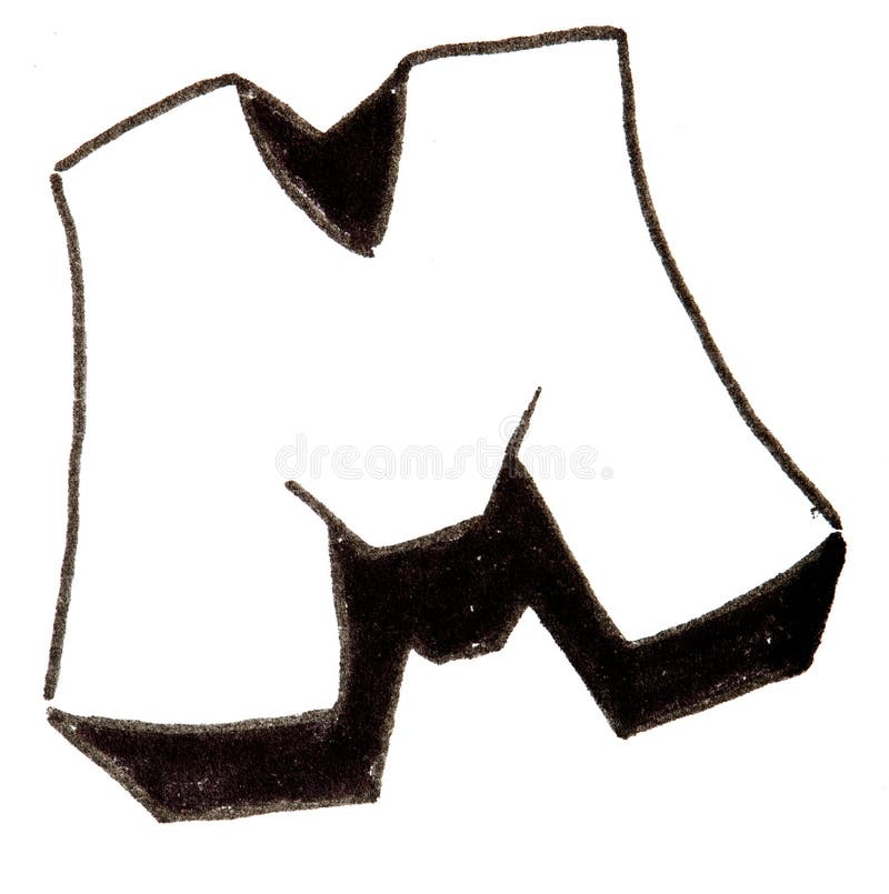 Lettre M, Alphabet Dans Le Style De Graffiti Image stock - Image du ...
