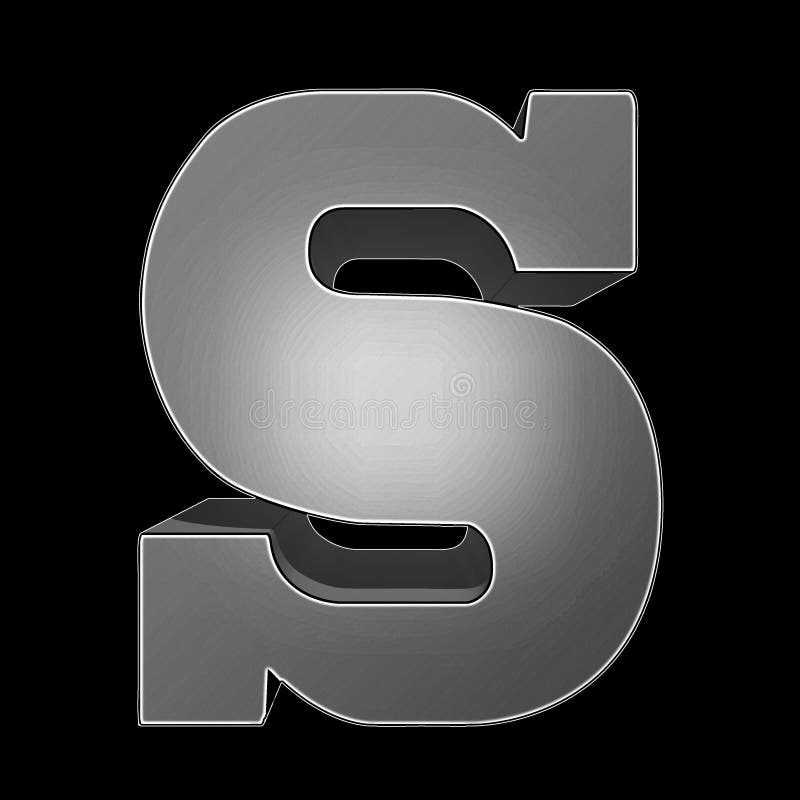 Lettre majuscule s en 3d illustration stock. Illustration du impression ...