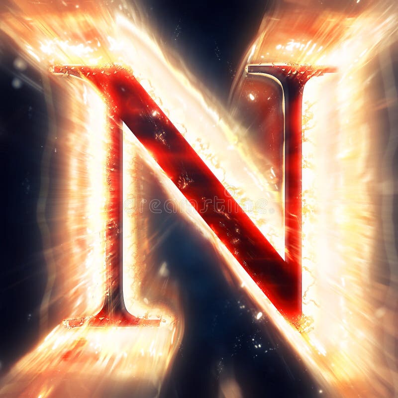 Lettre n rouge illustration stock. Illustration du grunge - 193522301
