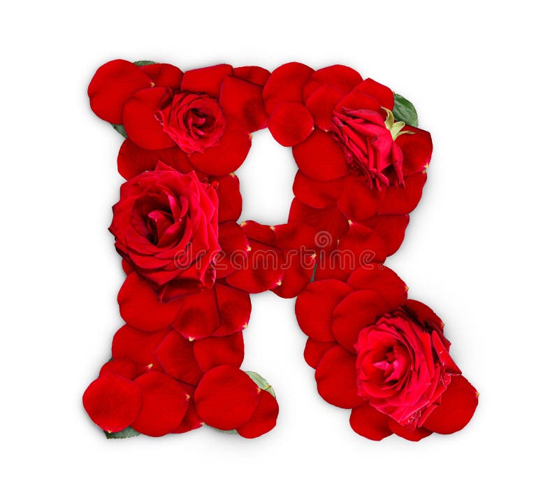 Lettre R Des Fleurs De Rose De Rouge Photo stock - Image du alphabet ...