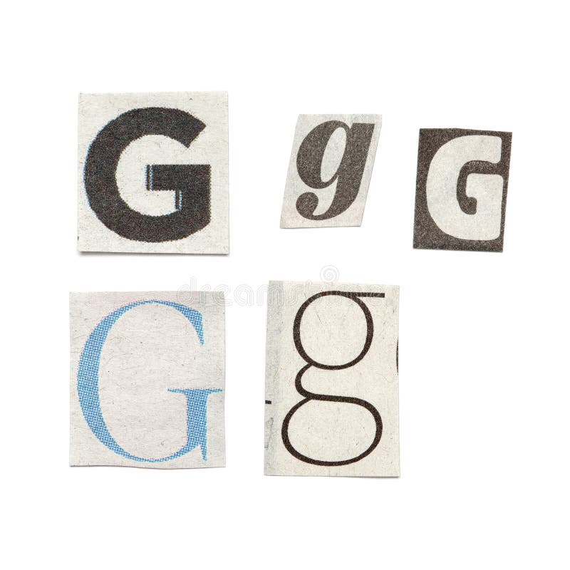 Lettre Coupée Du Papier Journal Photo stock - Image du newsprint, texte ...