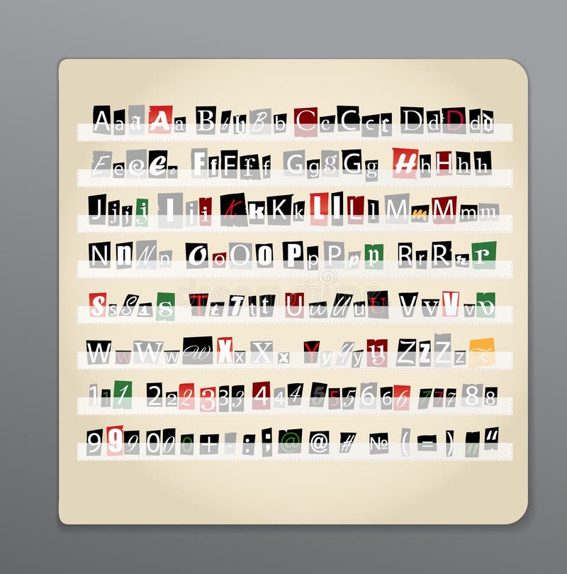 Lettres De Journal Et De Revues Illustration de Vecteur - Illustration ...