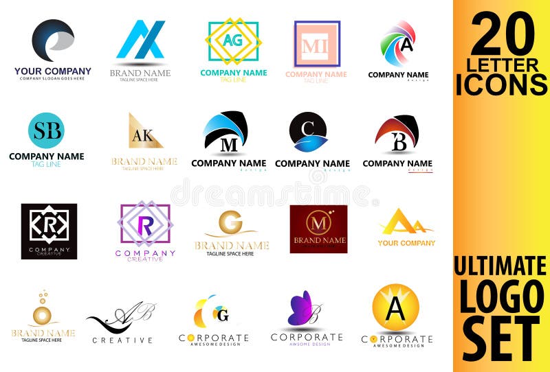 Lettres Logo Set Collection Illustration de Vecteur - Illustration du ...