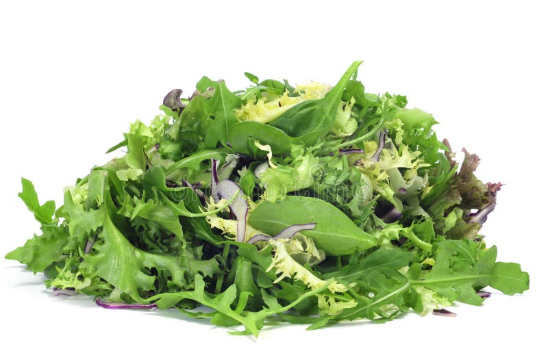 Spring mix salad stock photo. Image of spring, bowl, white - 16614778