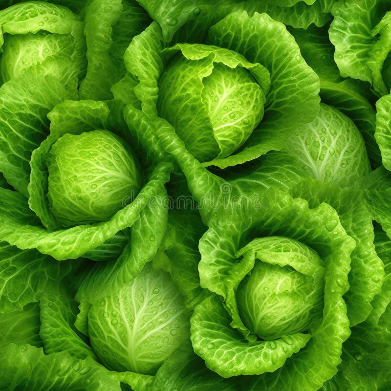 Lettuce Pattern Ultra Realistic Stock Illustration - Illustration of ...