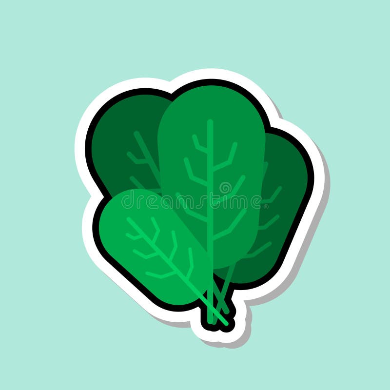 Lettuce Sticker on Blue Background Colorful Vegetable Icon Stock Vector ...