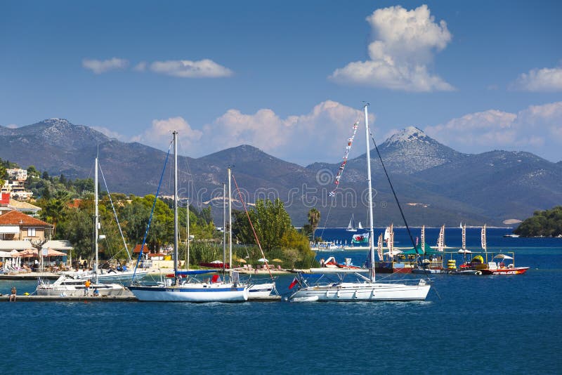 Leucade image stock éditorial. Image du grèce, île, bateaux - 102405759