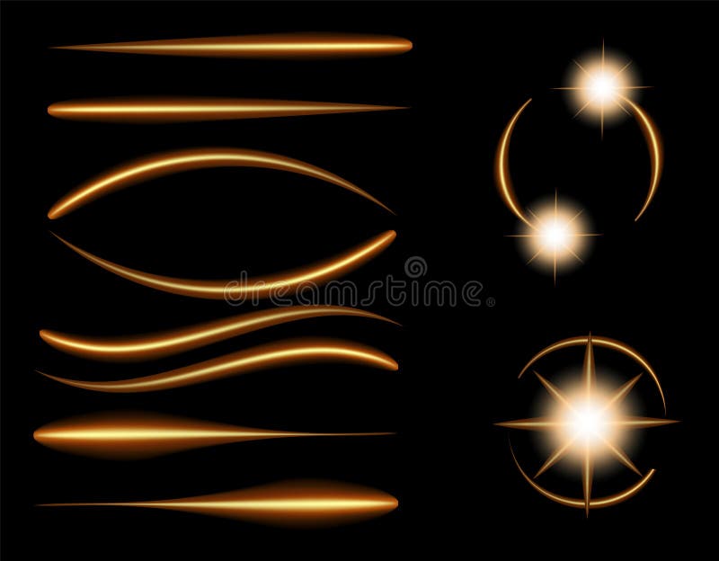 Leuchtanzeigen Sammlung Blitze Lichteffekt Abbildung Vektor Abbildung ...