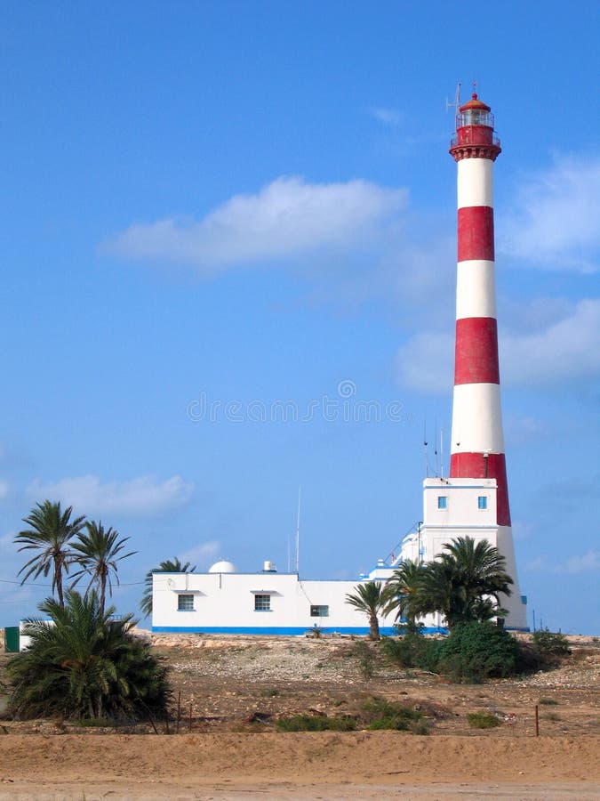 Leuchtturm Auf Der Insel Von Djerba Stockfoto - Bild von palme ...