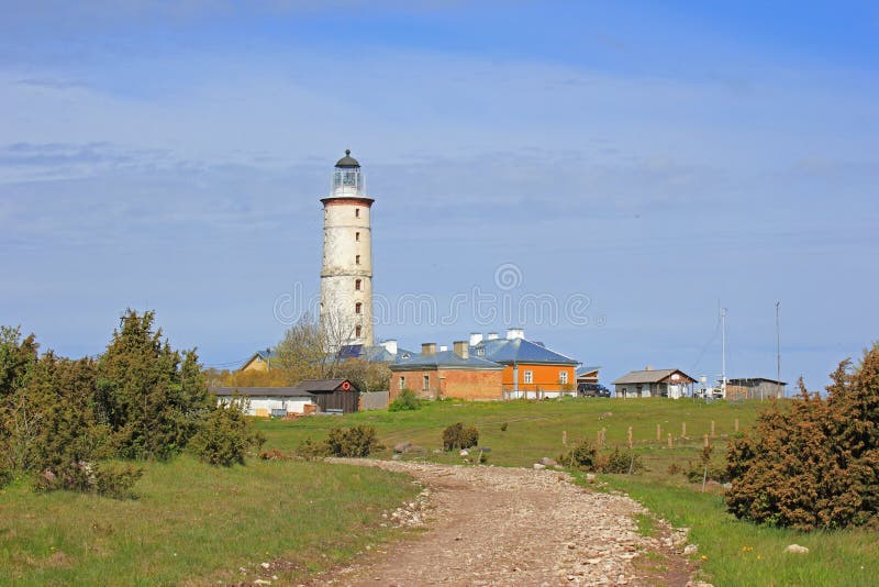 Leuchtturm Vilsandi stockfoto. Bild von park, grenzstein - 54424768