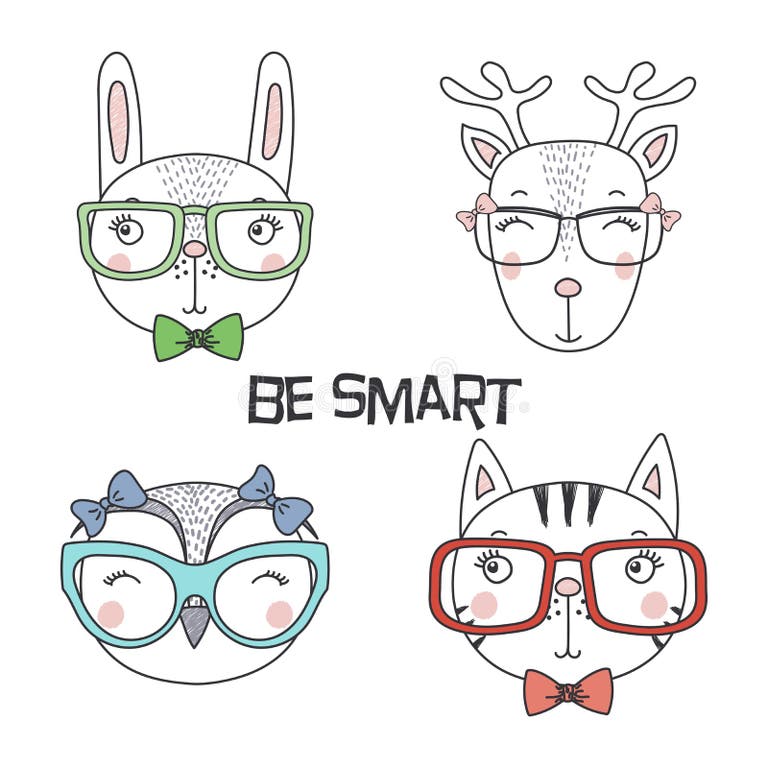 Leuk dier in glazen vector illustratie. Illustration of tegenstanders ...