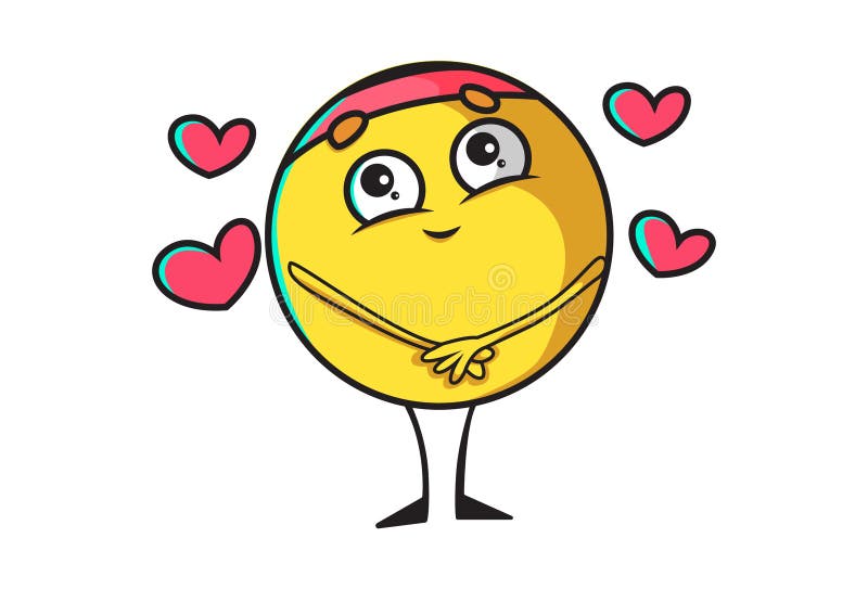 Leuke Bal Emoji stock illustratie. Illustration of illustratie - 90087197