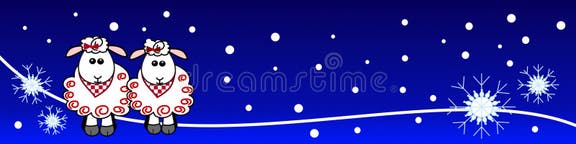 Leuke banner met schapen stock illustratie. Illustration of sneeuw ...