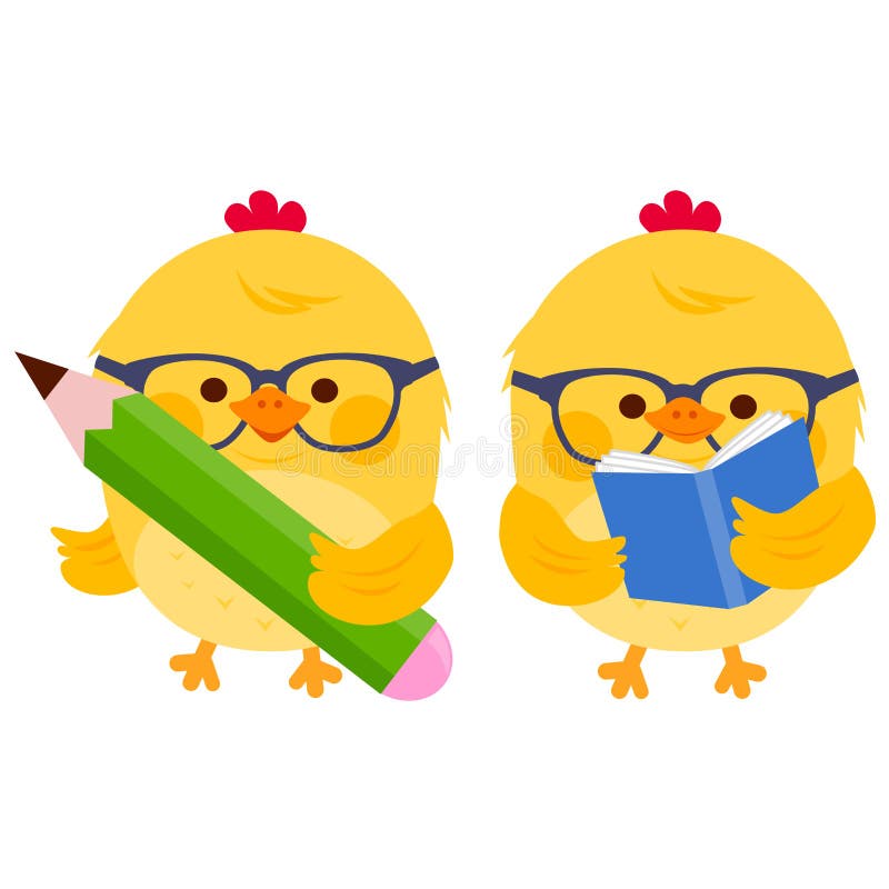 Leuke En Kuikenstudenten Die Lezen Schrijven Vector Illustratie ...