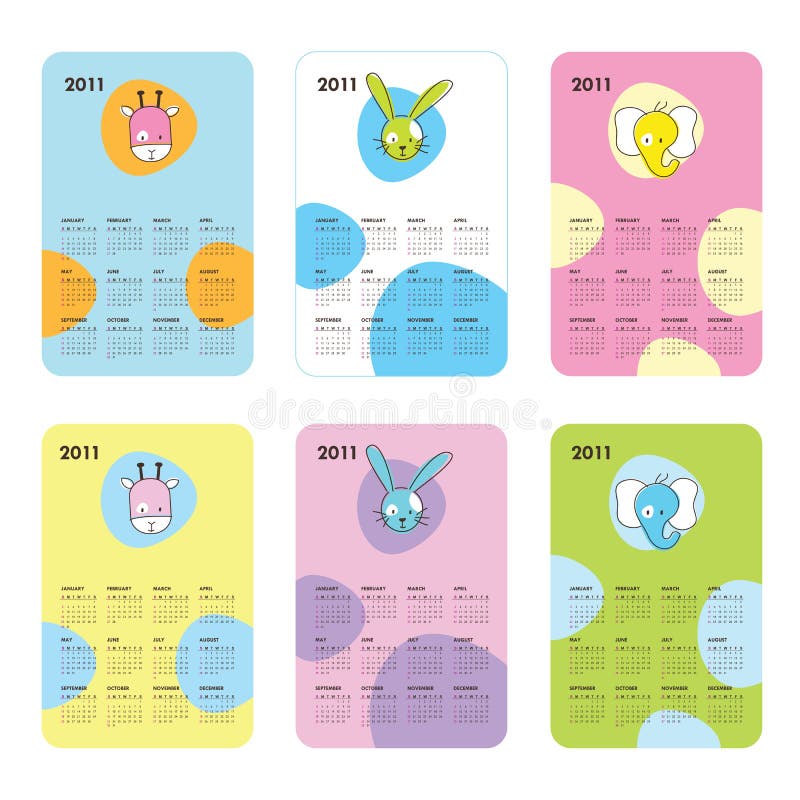 Leuke kalenders 2011 stock illustratie. Illustration of exemplaar ...