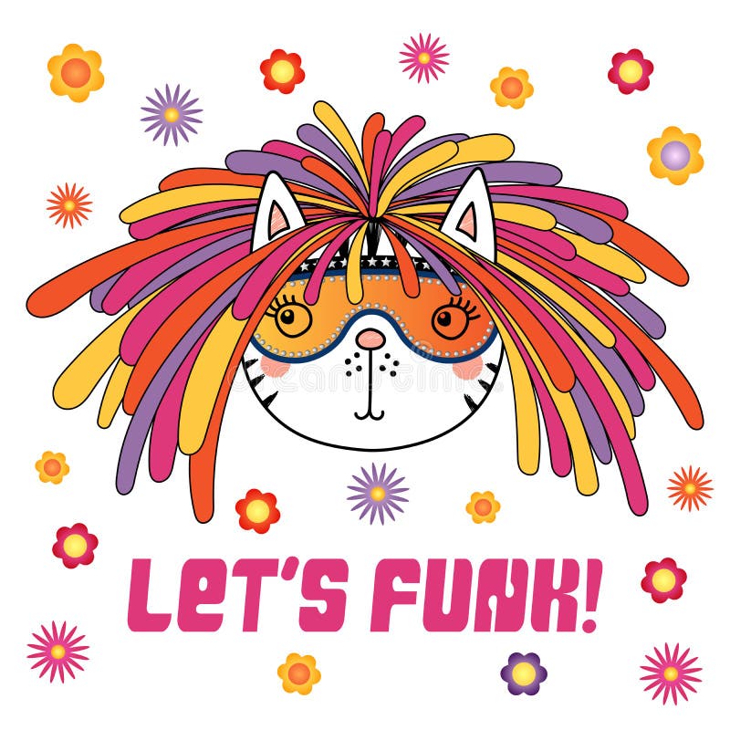 Leuke Kat Met Funky Dreadlocks En Glazen Vector Illustratie ...