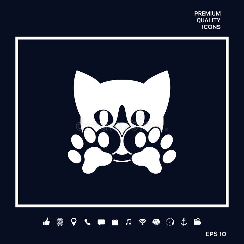 Leuke Kat, Poten - Het Embleem, Symbool, Beschermt Teken Vector ...