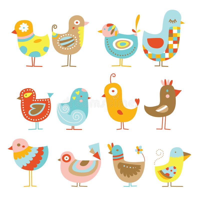 Leuke kippen vector illustratie. Illustration of modern - 15320558