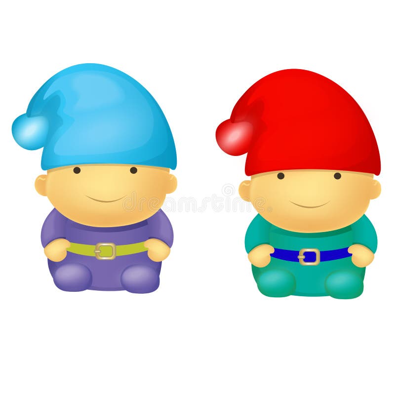 Leuke Kleine Dwerg twee vector illustratie. Illustration of dwerg ...