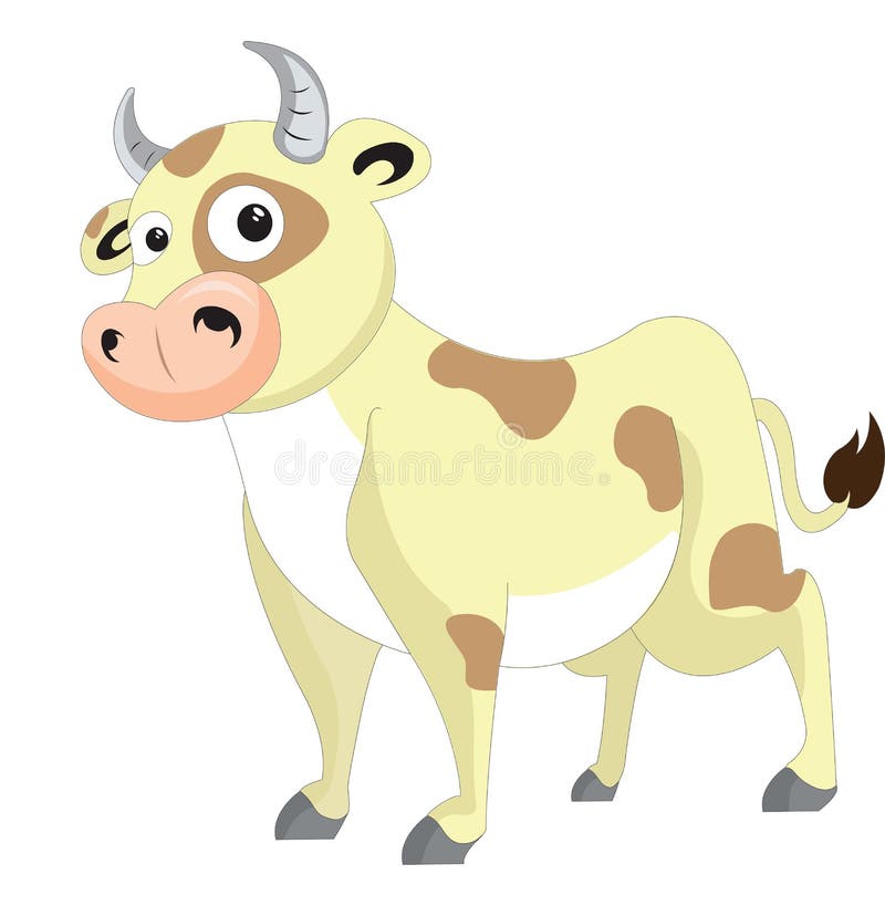 Leuke koe, illustratie vector illustratie. Illustration of grappig ...