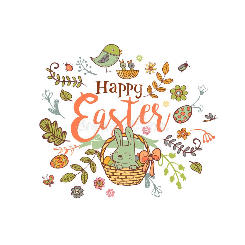 Het Leuke Feestelijke Kader Van Pasen Vector Illustratie - Illustration ...