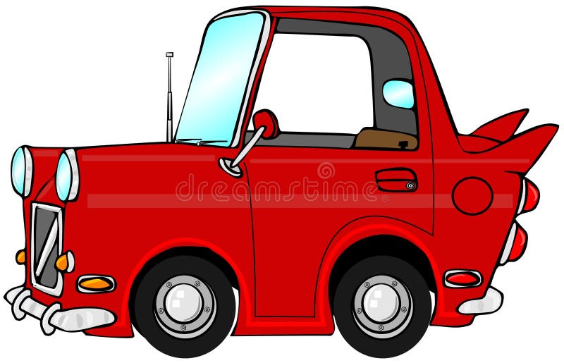 Leuke rode auto stock illustratie. Illustration of banden - 49415473