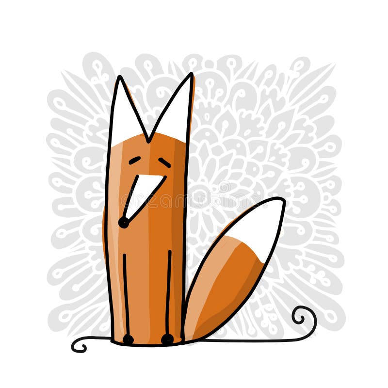 Leuke Vos, Schets Voor Uw Ontwerp Vector Illustratie - Illustration of ...