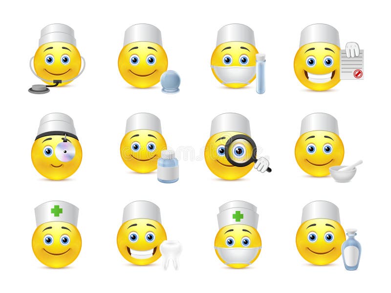 Leuke smiley artsen stock illustratie. Illustration of reeks - 51067799