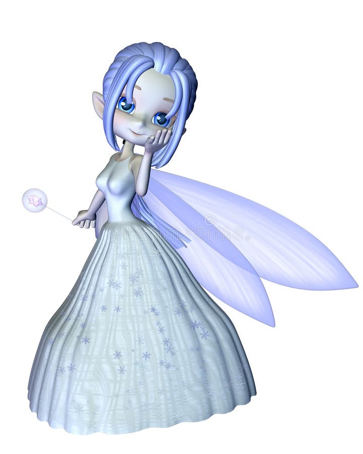 Leuke Toon Snowflake Fairy - 1 Stock Illustratie - Illustration of ...