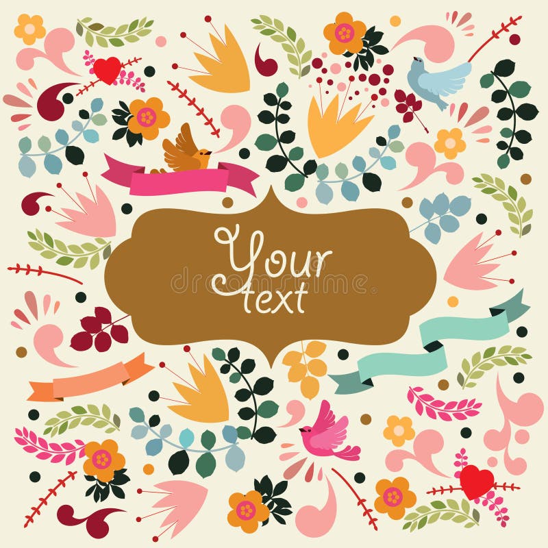 Leuke Vectorkaart Met Etiket Vector Illustratie - Illustration of hart ...