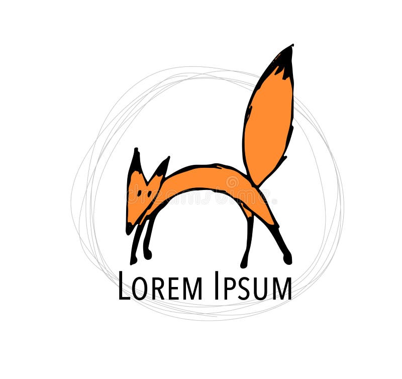 Leuke Vos, Schets Voor Uw Ontwerp Vector Illustratie - Illustration of ...