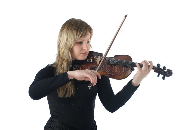Leuke Vrouwelijke Het Spelen Viool Stock Foto - Image of prestaties ...