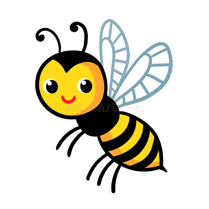 Leuke Wesp Op Een Witte Achtergrond Vectorillustratie Met Insect Stock ...