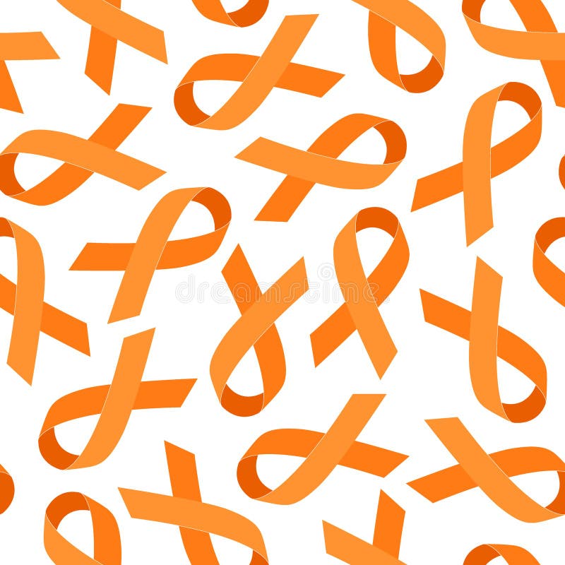 Leukemia Awareness Month. Seamless Pattern with Orange Ribbons Stock ...