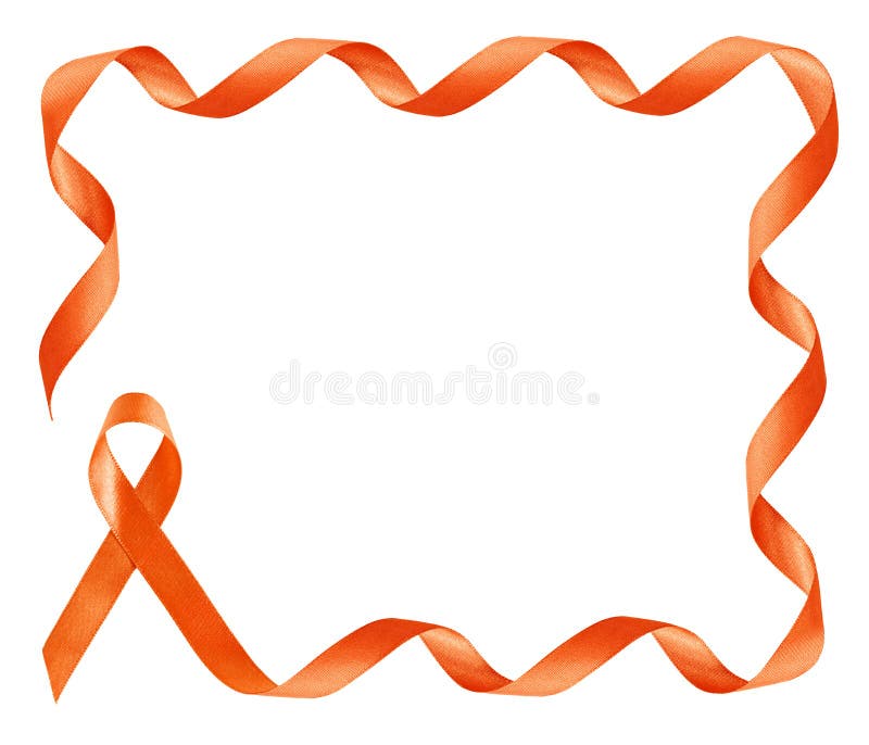 Leukemia Awareness Orange Ribbon Frame Stock Image - Image of ...