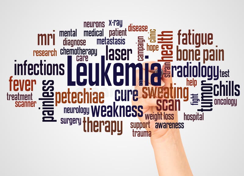 Leukemia Word Cloud and Hand with Marker Concept Stock Illustration ...