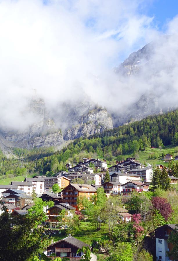 LEUKERBAD, VALAIS, SWITZERLAND - OCTOBER 11, 2018: The Dramatic Albinen ...