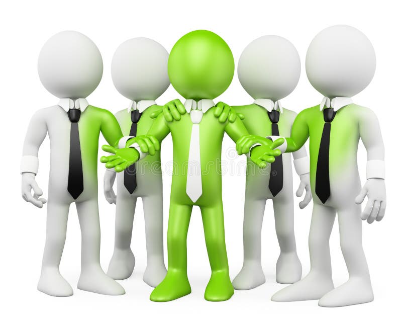 Team Teamwork-Konzeptes Des Drei Mann-3D Stock Abbildung - Illustration ...