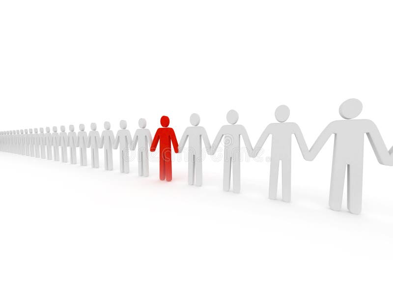 Menschen in einer Reihe stock abbildung. Illustration von ...