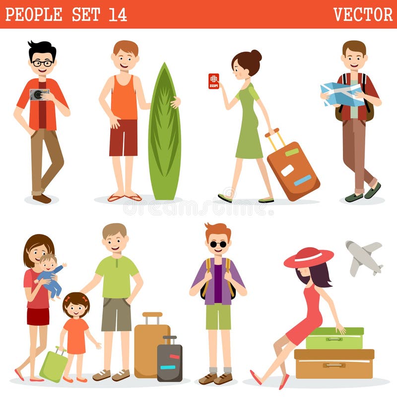 Leute gehen zum Feiertag vektor abbildung. Illustration von mädchen ...