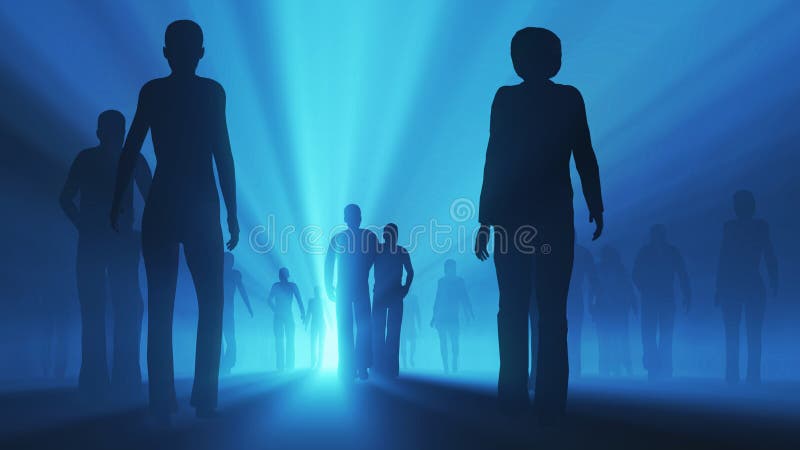 Leute gehen zum Licht stock abbildung. Illustration von masse - 37560205