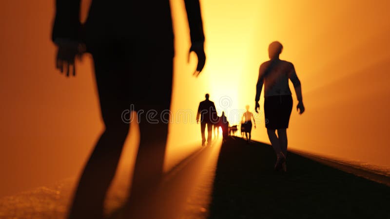 Leute gehen zum Licht stock abbildung. Illustration von glaube - 50714706