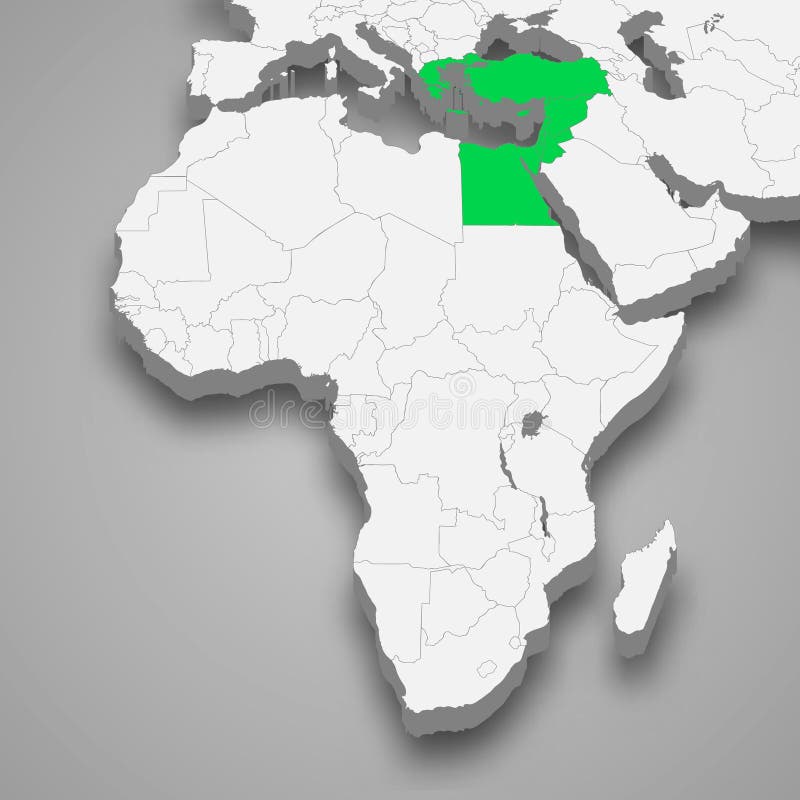 Levant Location within Asia 3d Map Stock Vector - Illustration of ...