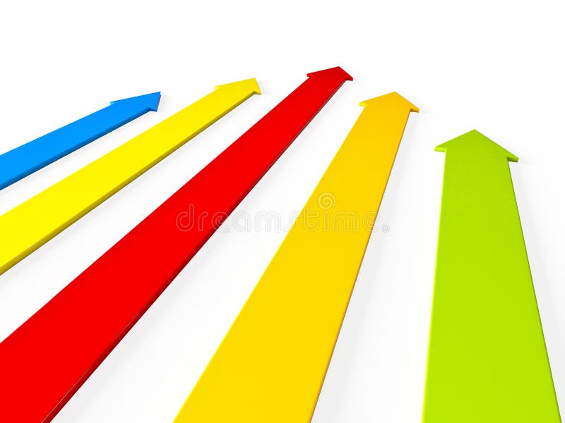 Levantamiento Colorido Ascendente De Las Flechas Stock de ilustración ...