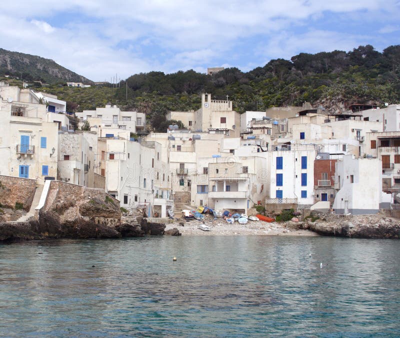 Levanzo village stock image. Image of islands, coast - 13718423