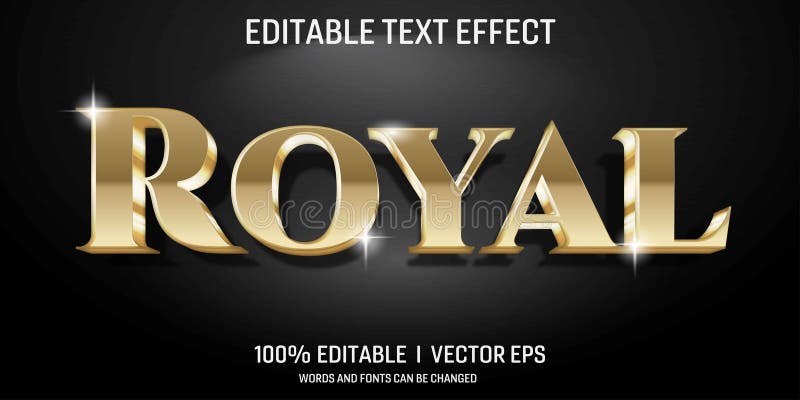 Editable Golden Royal Vector 3d Text Effect with Style Design Stock ...
